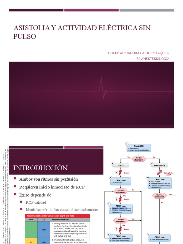 Asistolia y AESP | PDF | Enfermedades cardiovasculares | Emergencias ...
