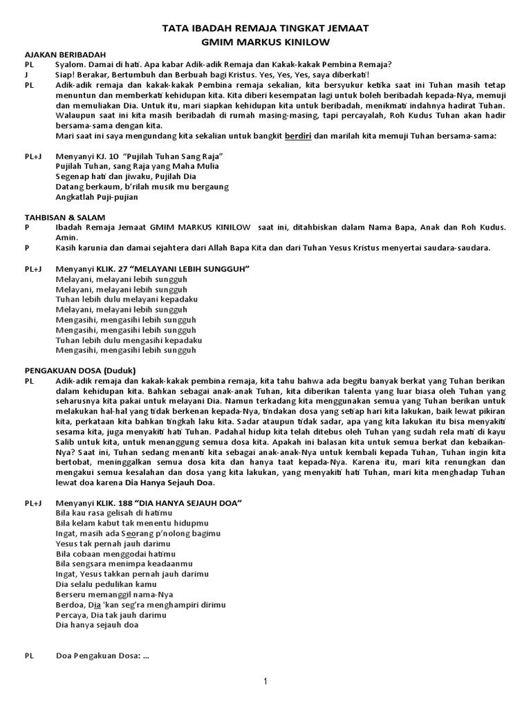 Tata Ibadah Diakonia Ada | PDF