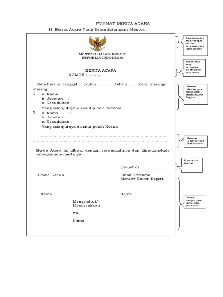 Format dan Contoh Berita Acara Resmi | PDF