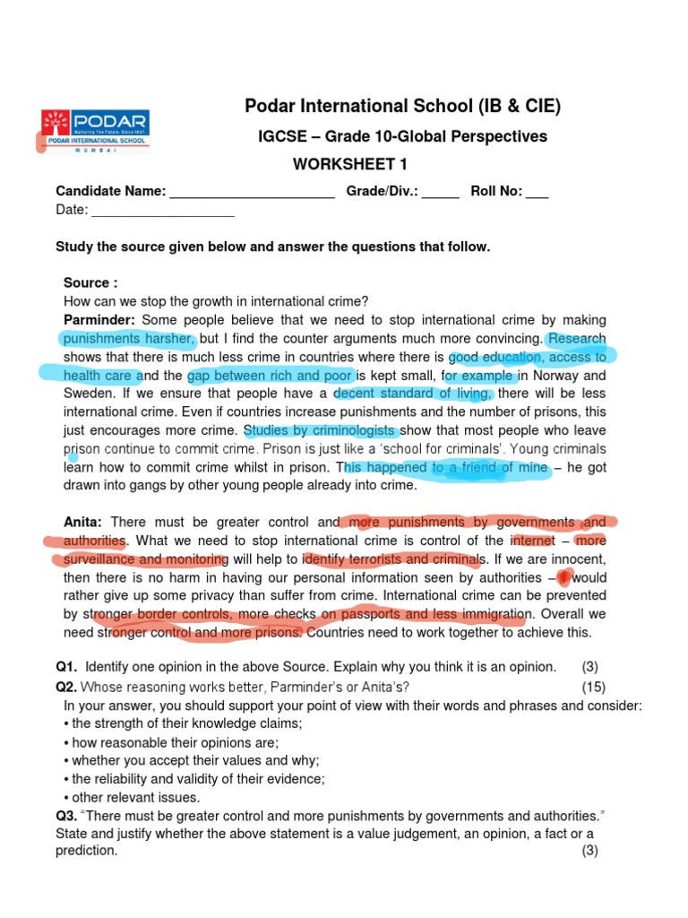 Podar International School (IB & CIE) : Igcse - Grade 10-Global ...