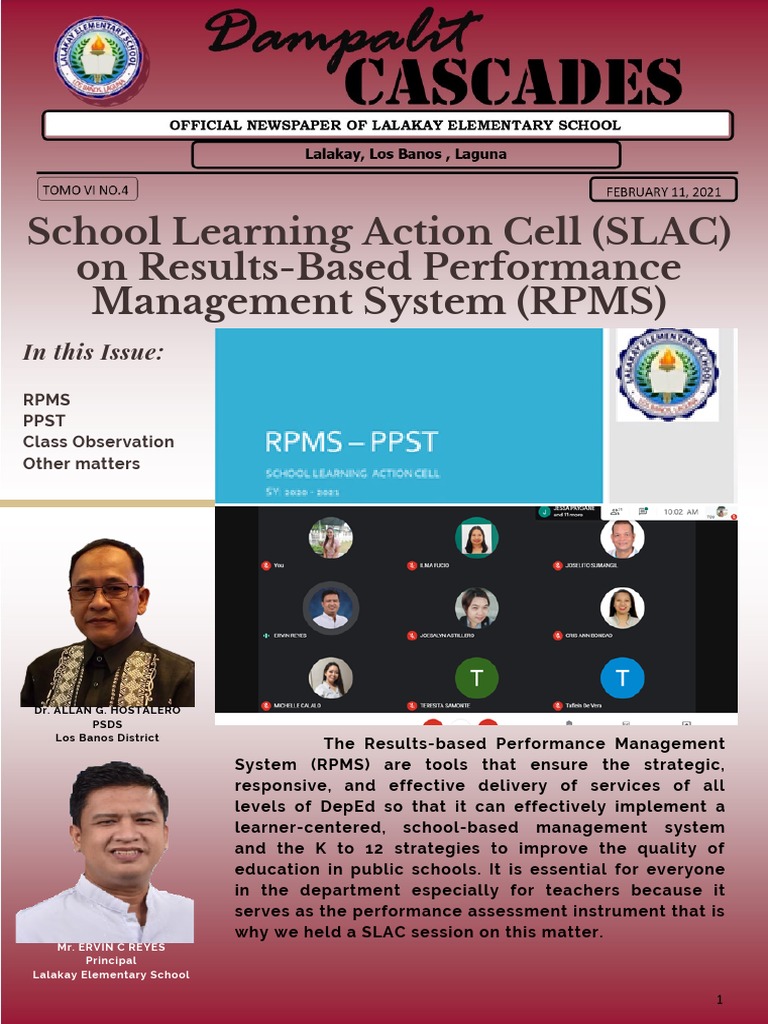 School Learning Action Cell (SLAC) On Results-Based Performance ...