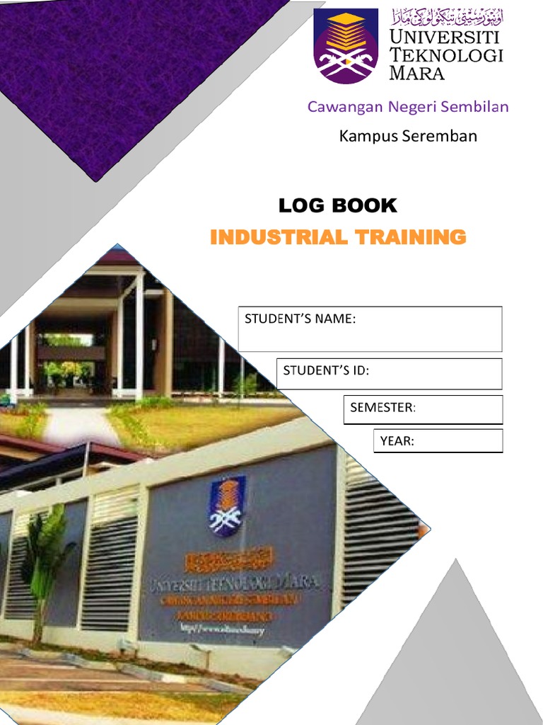 COVER PAGE Industrial Training Logbook UiTMNS FSKM MAC 2021 | PDF