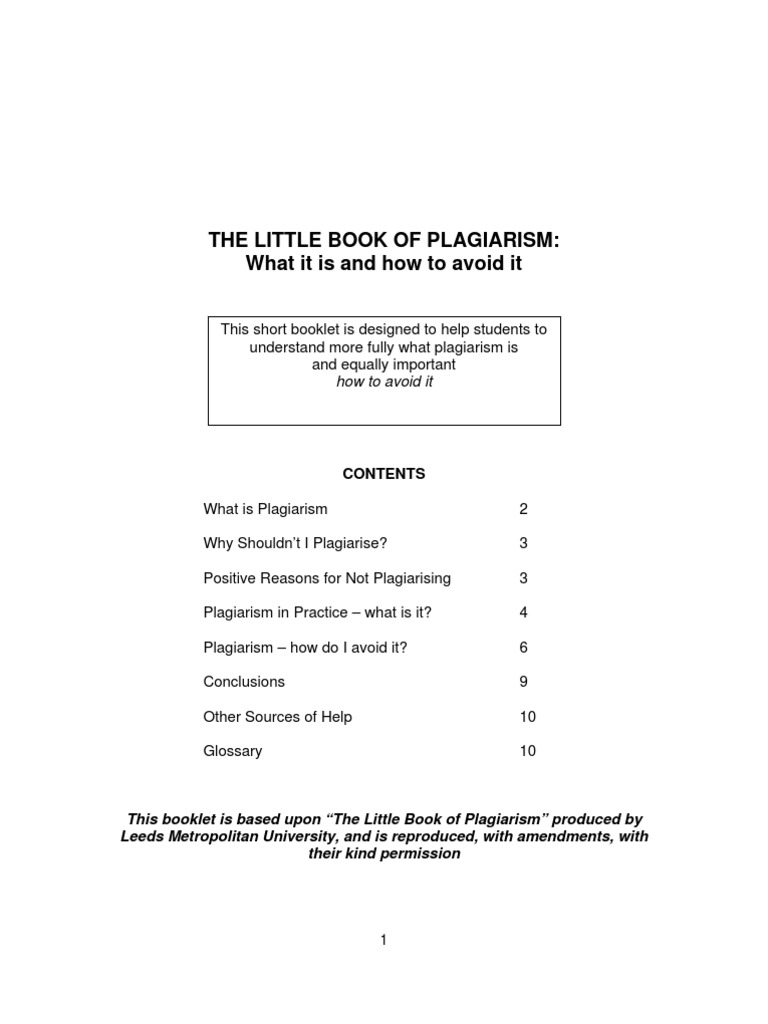 Little Book of Plagiarism | PDF | Plagiarism | Citation