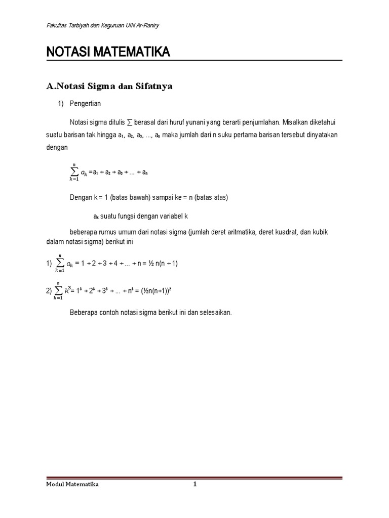 Notasi Matematika | PDF