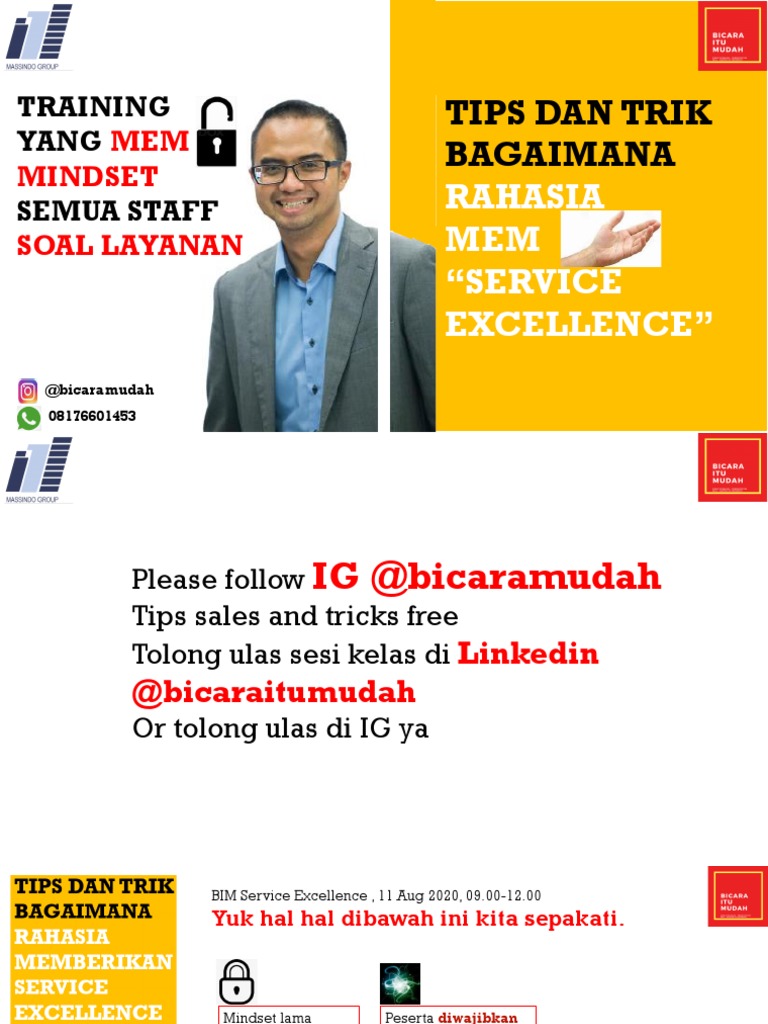 Pelatihan Service Excellence BIM | PDF | Karier & Perkembangan | Bisnis