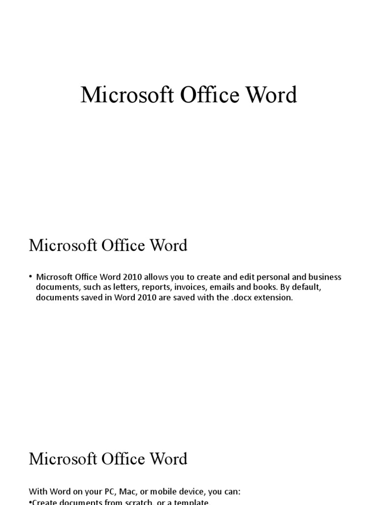 Word 2010 User Guide | PDF | Microsoft Word | Microsoft Office