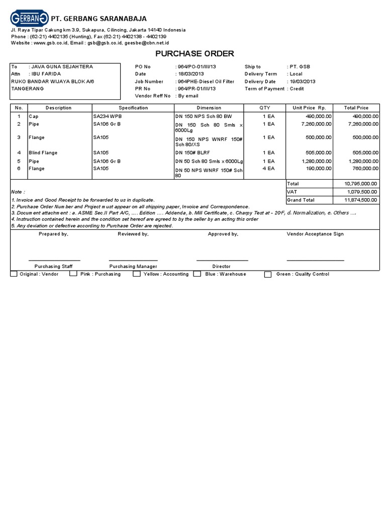 GSB-Form-222 Purchase Order | PDF | Business Documents | Plumbing