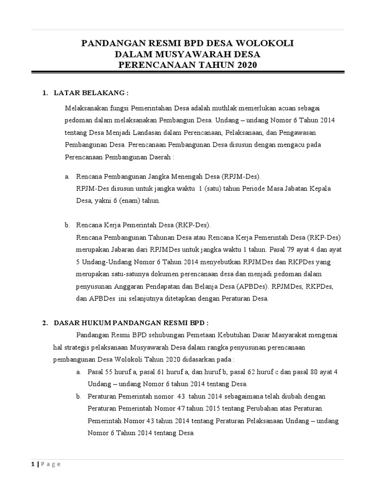 Pandangan Resmi BPD | PDF