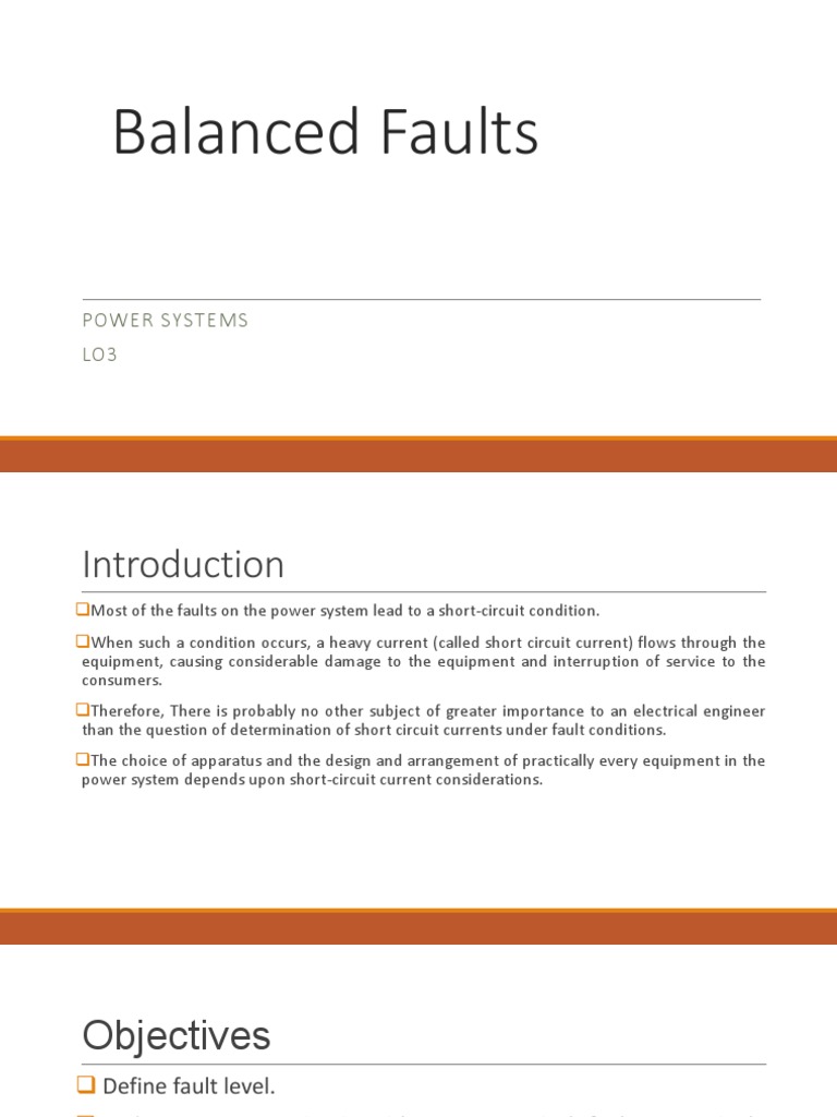 Balanced Faults Part 1 | PDF | Electrical Impedance | Metrology