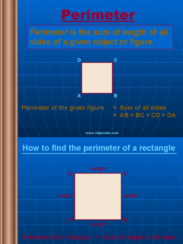 Perimeter: Perimeter Is The Sum of Length of All Sides of A Given ...