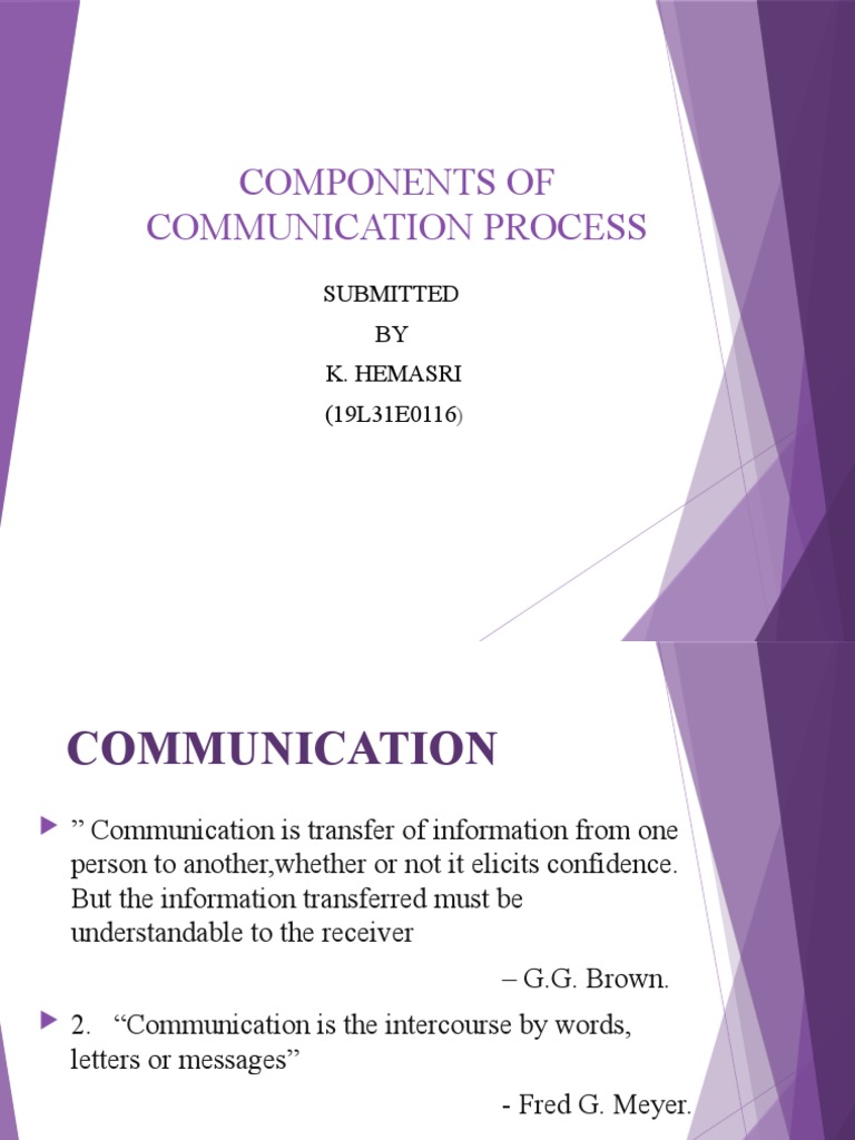 Components of Communication Process | PDF