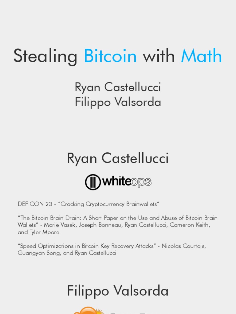 Stealing Bitcoin With Math | PDF | Bitcoin | Cryptocurrency