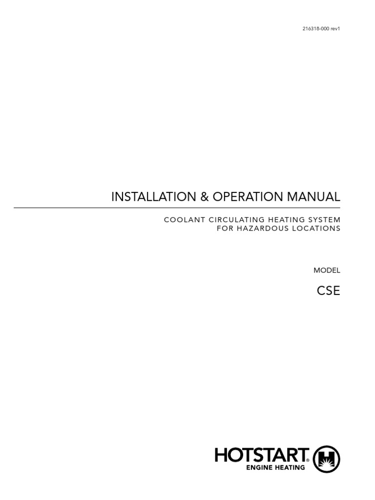 Installation & Operation Manual for Coolant Circulating Heating System ...