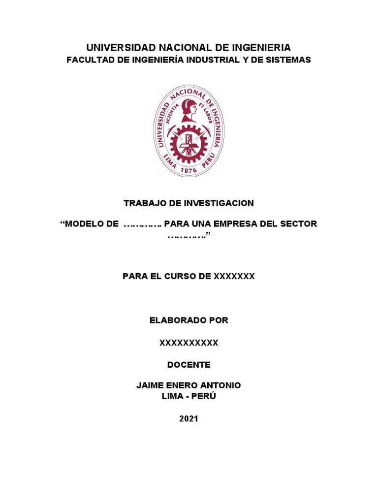 Modelo de Indice para Trabajo de Investigación | PDF