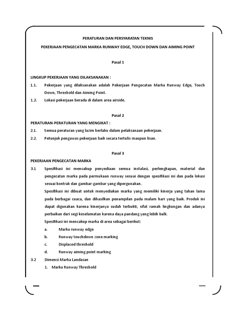 RKS Pengecatan Marka | PDF