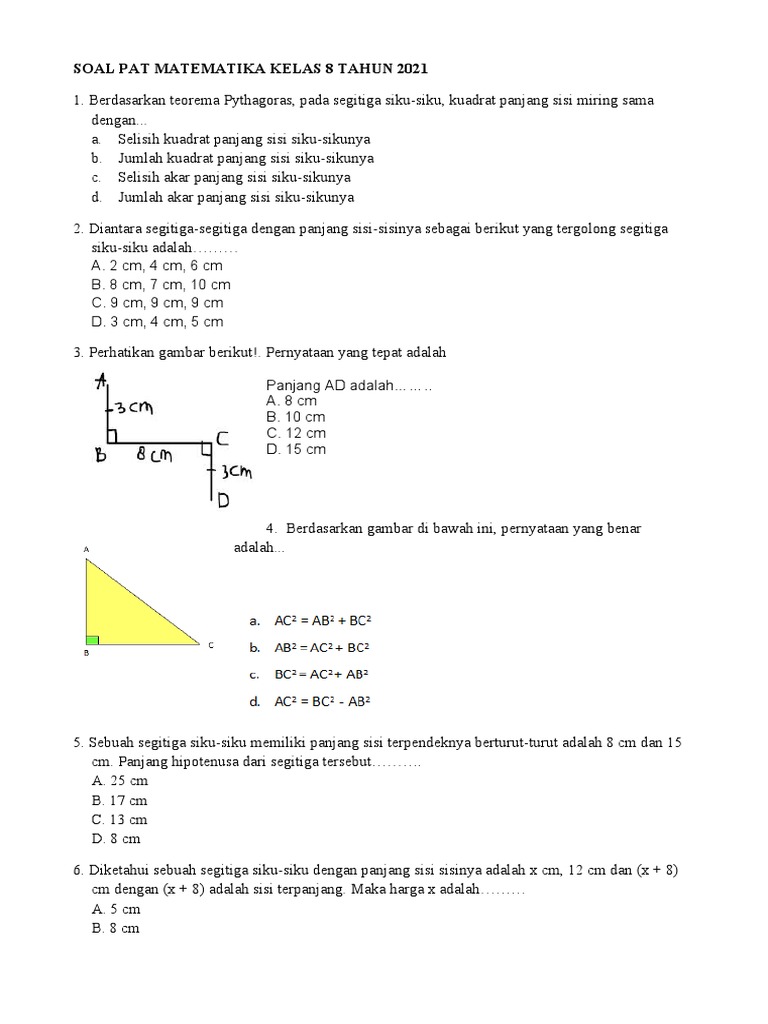 Soal Kisi2 Pat Metik Kls 8 2021 | PDF | Metode & Bahan Ajar | Seni