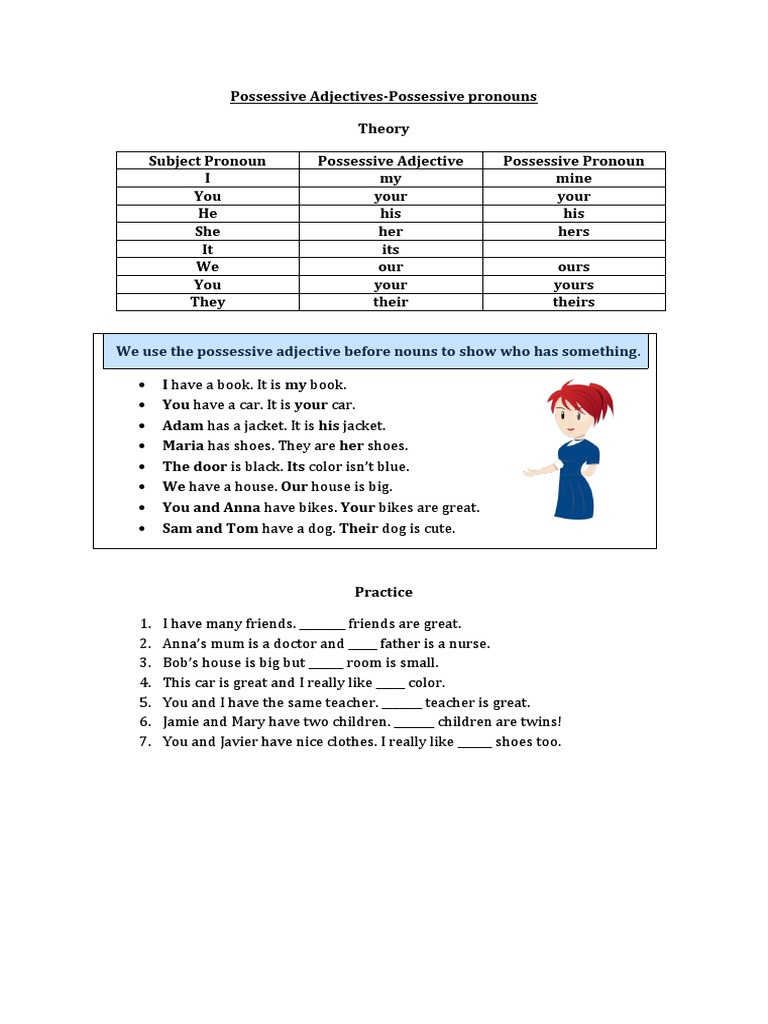 Possessive Pronouns and Adjectives | PDF | Adjective | Pronoun