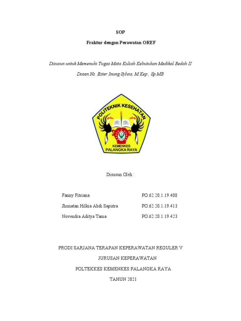 Tgs KLP 7 SOP Fraktur Dengan Perawatan OREF | PDF