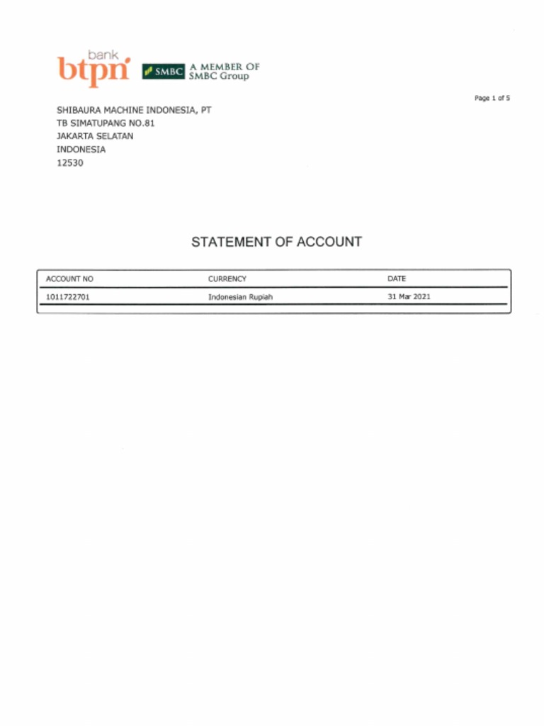 Header Bank Statement | PDF