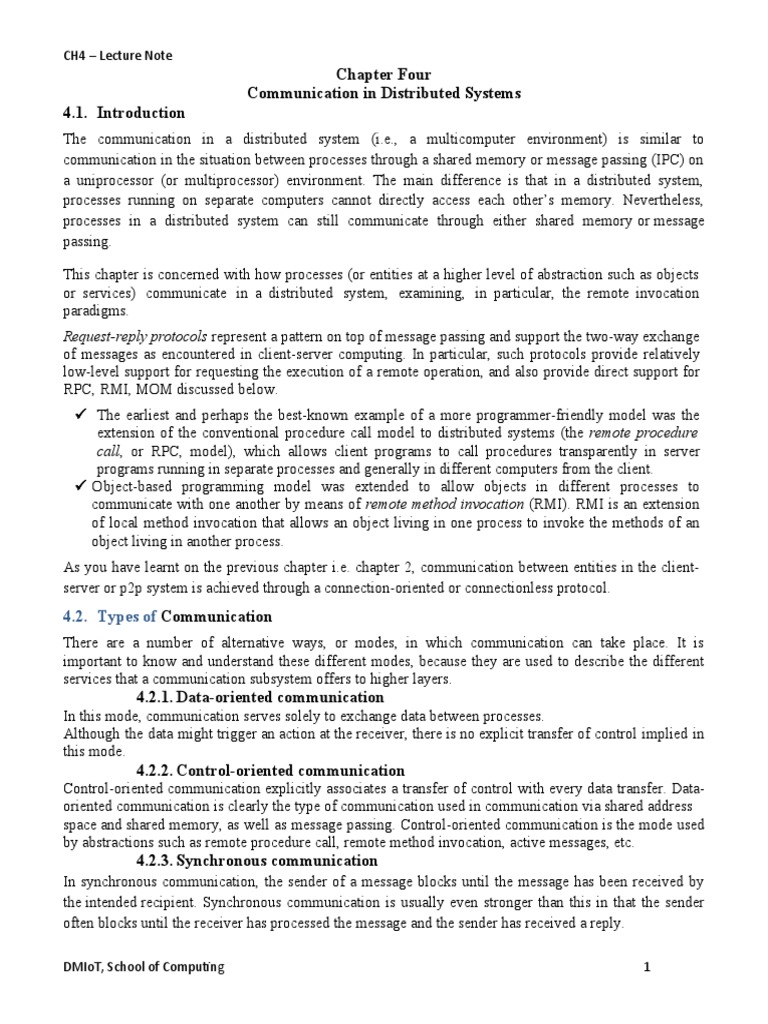 Chapter 4 Communication | PDF | Port (Computer Networking) | Hypertext Transfer Protocol
