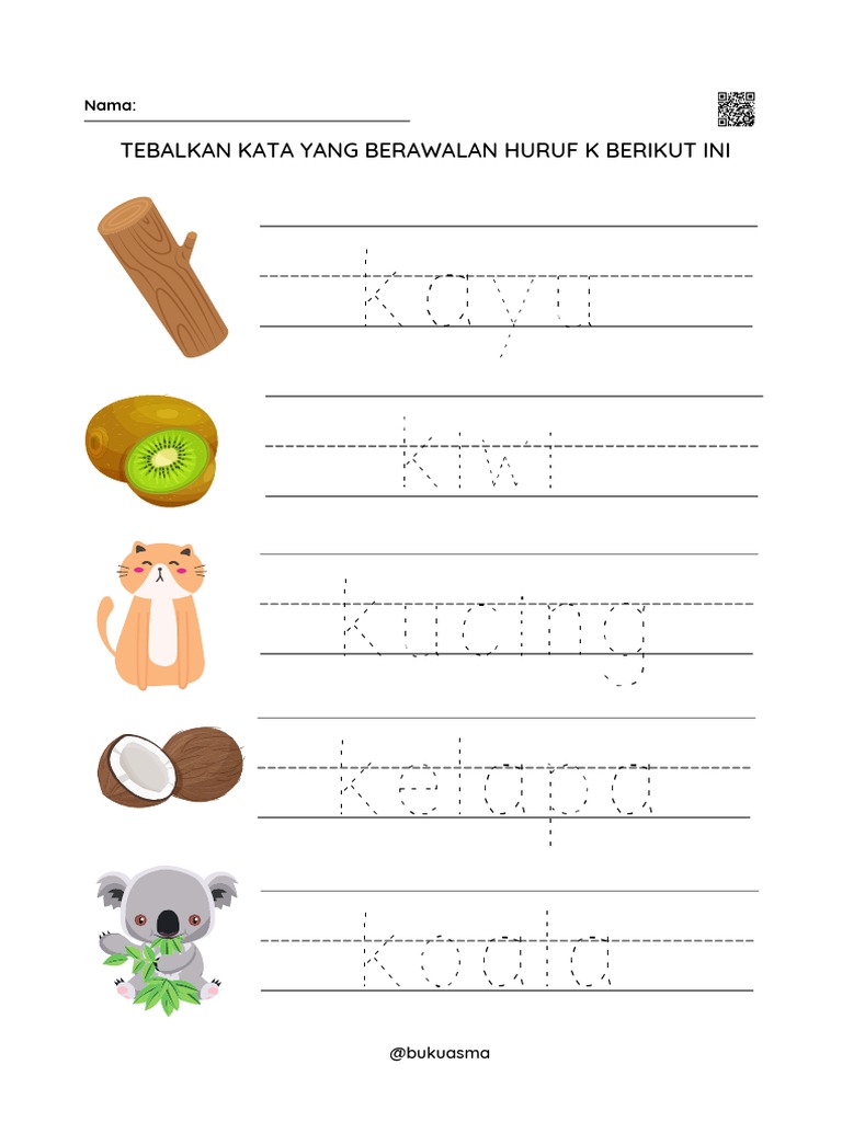 Printable Tracing Kata Aiueo | PDF