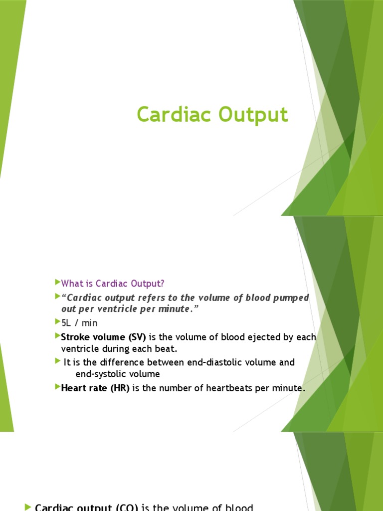 Cardiac Output by N.Anisha MPT Ortho | PDF | Electrocardiography | Heart