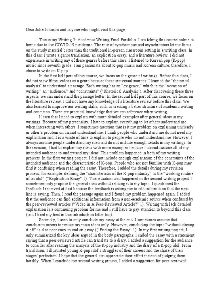 Writ 2 Introduction Letter | PDF | Genre | Essays