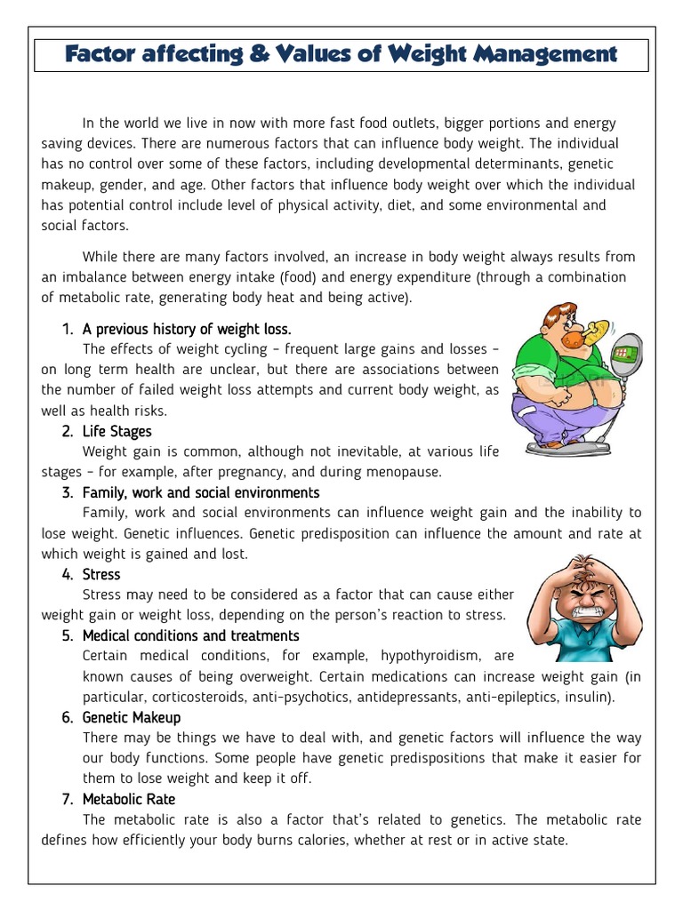 Factors Influencing Weight Management | PDF | Obesity | Weight Loss