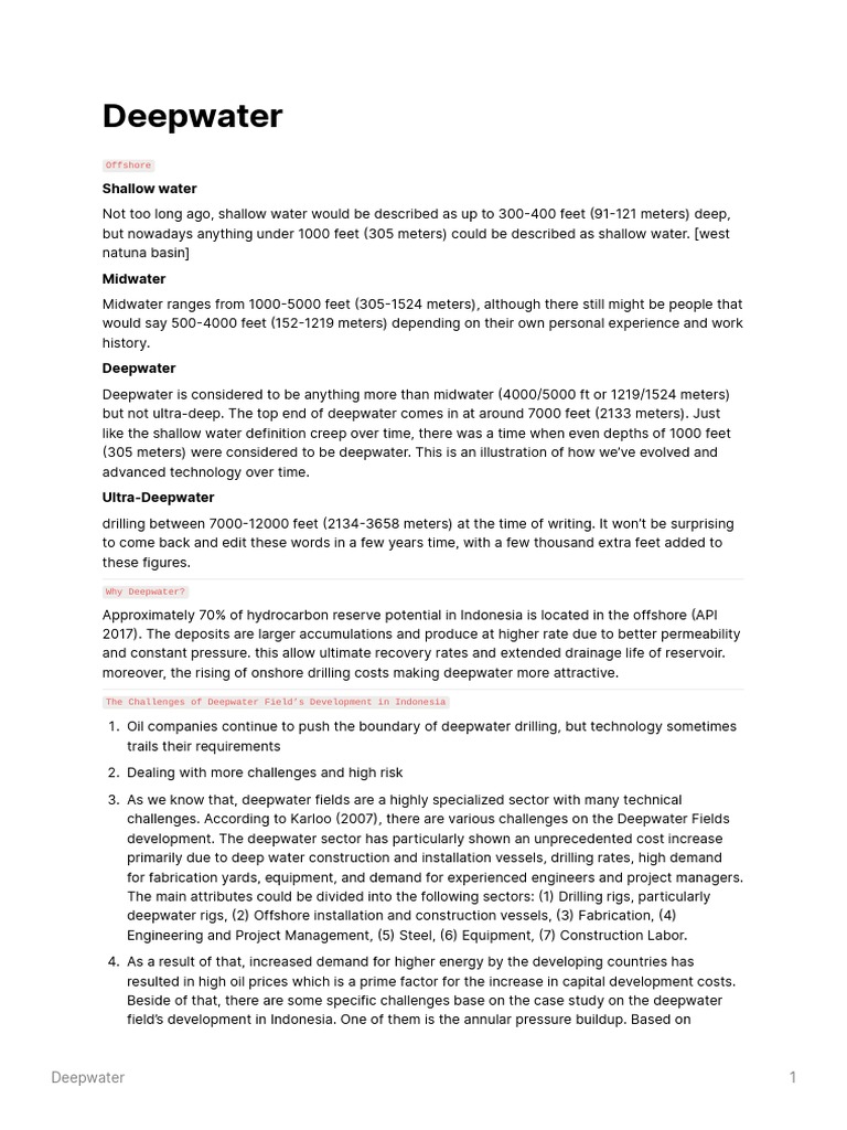 Deepwater: Shallow Water | Download Free PDF | Petroleum Reservoir ...