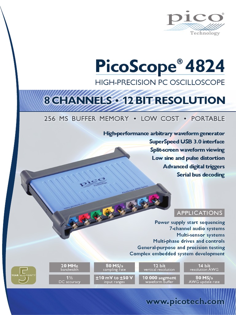 Pico PICOSCOPE - 4824 Datasheet | PDF | Electronics | Electrical ...