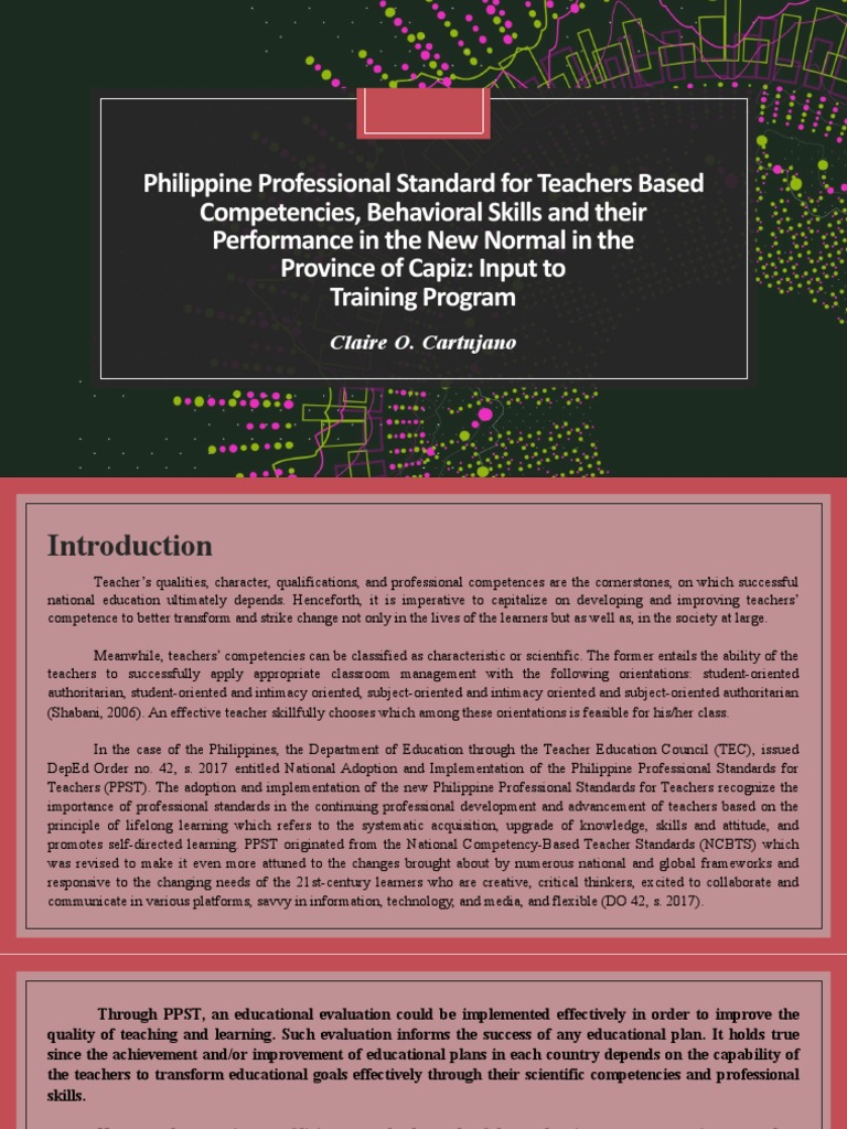 PPST Competencies for Teachers in Capiz | PDF | Lifelong Learning ...