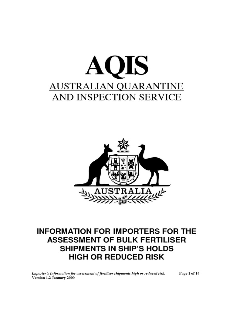 Australian Quarantine and Inspection Service | PDF | Quarantine | Cargo