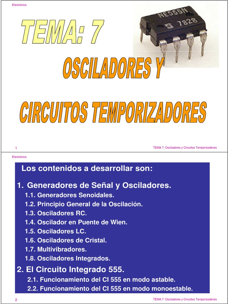 TEMA 7 Osciladores y Circuitos Temporizadores | PDF | Oscilación ...