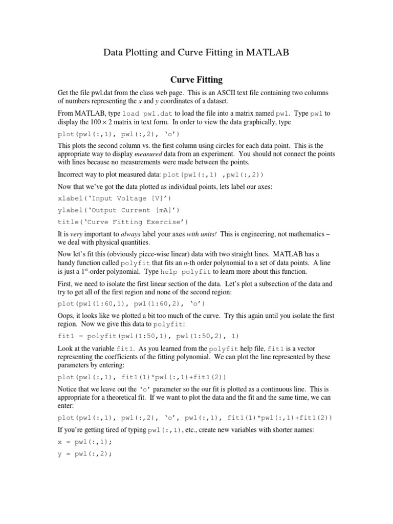 Matlab Curve Fitting | PDF