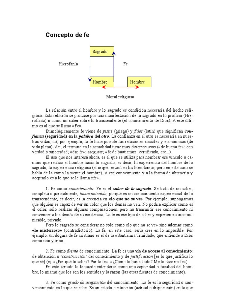 Concepto de Fe | PDF | Fe | Sagrado