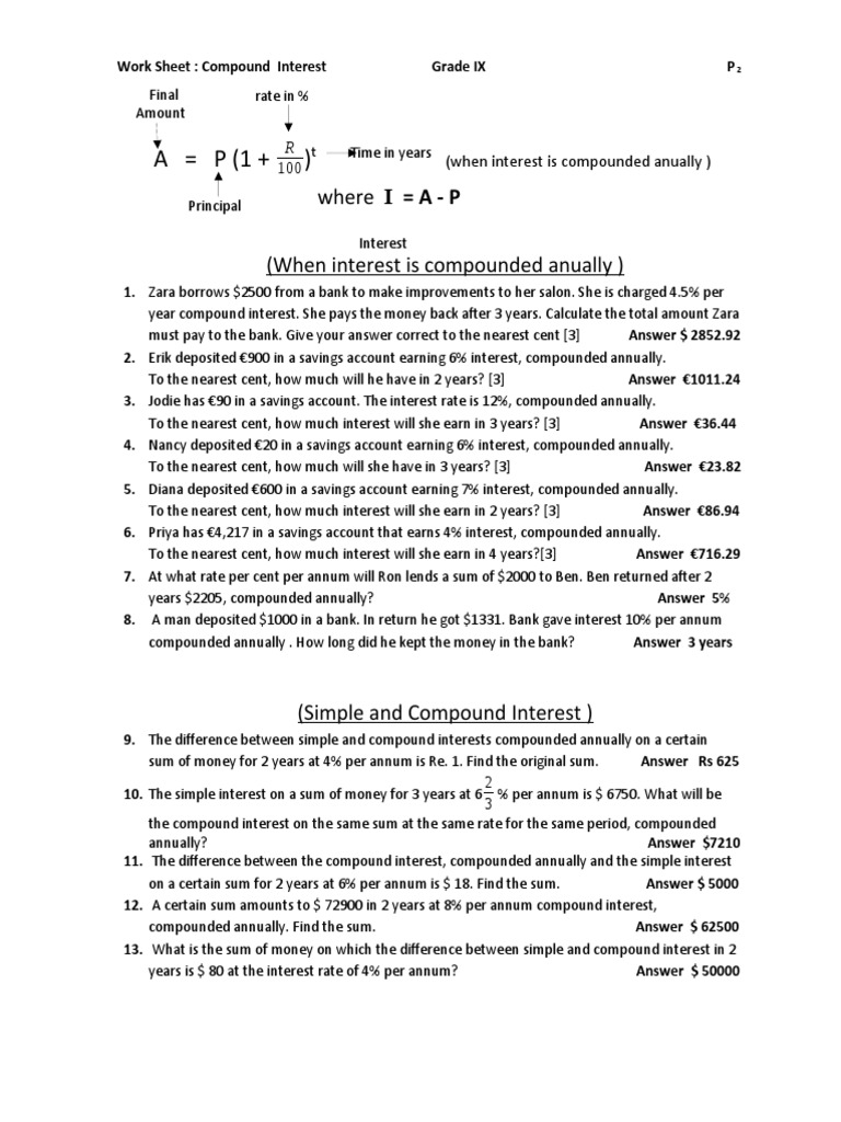 Compound Interest | PDF | Compound Interest | Interest Rates