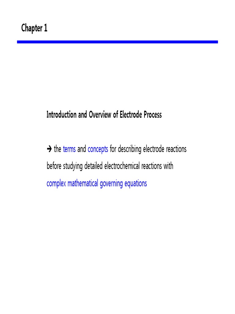 Introduction and Overview of Electrode Process | PDF | Electrochemistry ...