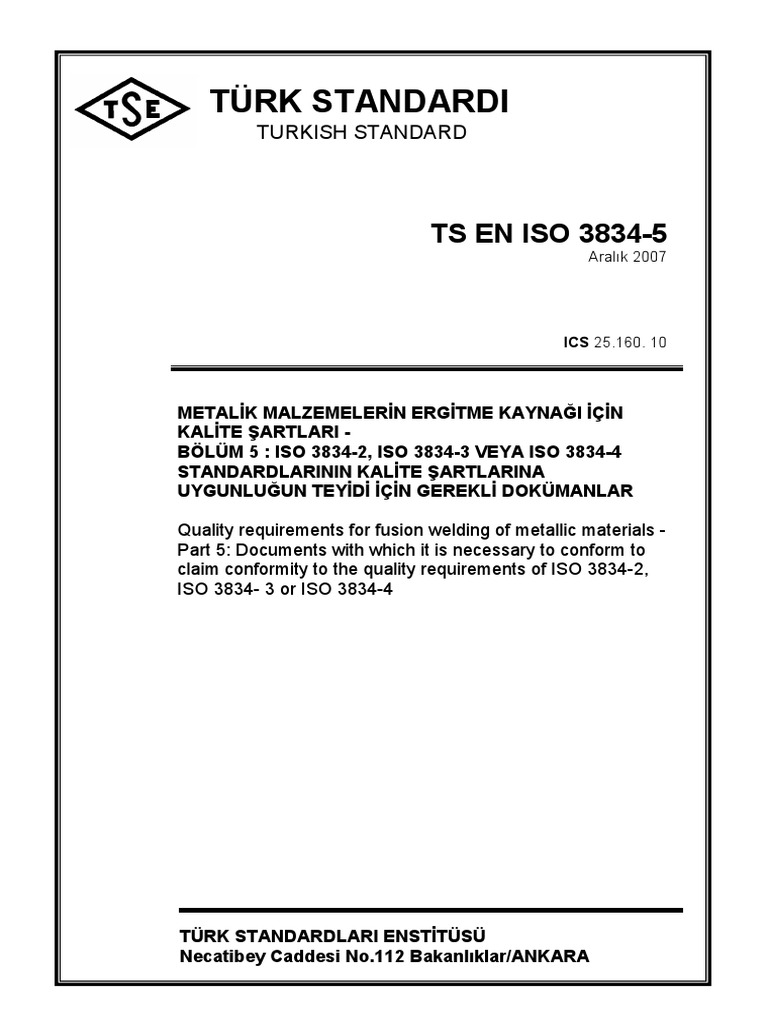 Ts en Iso 3834 5 | PDF