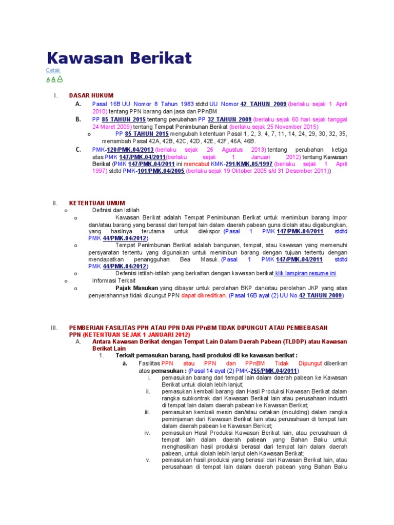 Panduan Kawasan Berikat dan PPN | PDF
