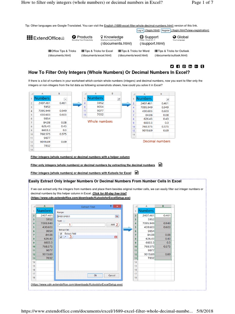 Excel Filter Integer Technique Pdf Microsoft Excel Integer 4227