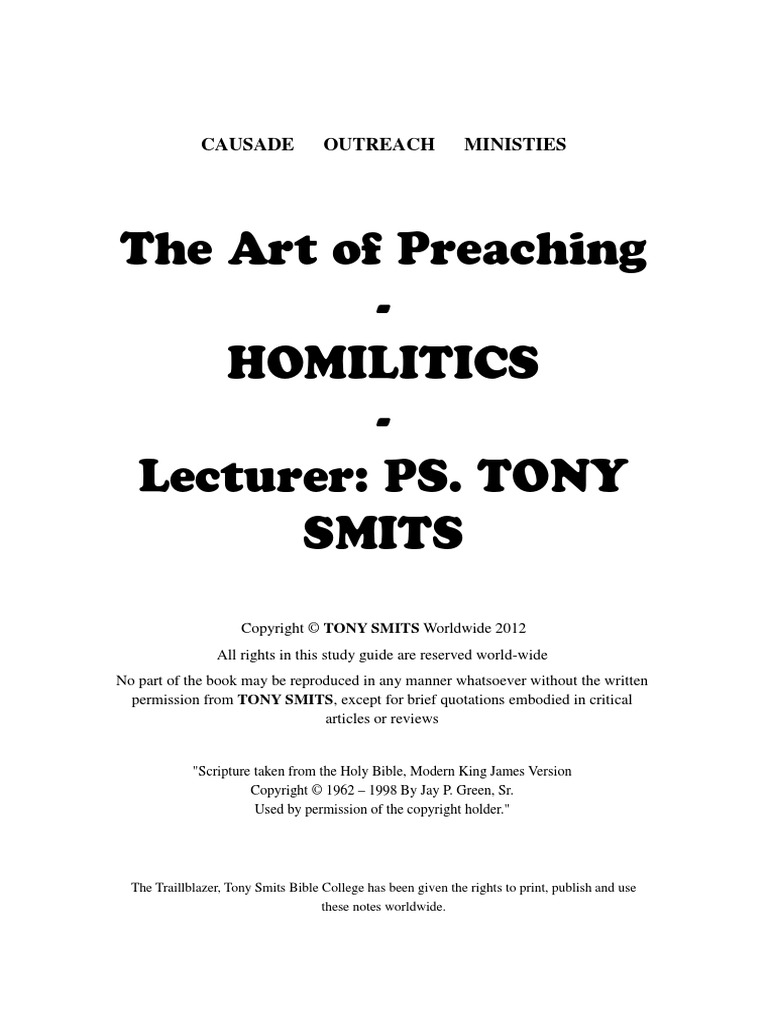 5 Book The Art of Preaching Homiletics by Tony Smits | PDF | Expository ...