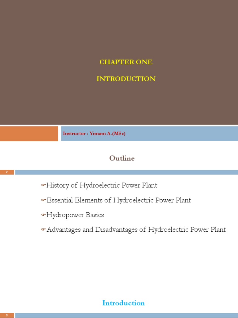 Chapter One: Instructor: Yimam A. (MSC) | PDF | Hydroelectricity ...
