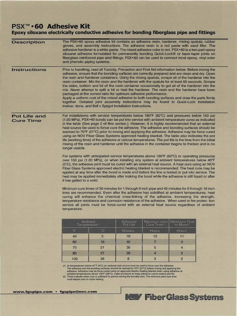.60 Adhesive Kit: PSXTM | PDF | Epoxy | Adhesive