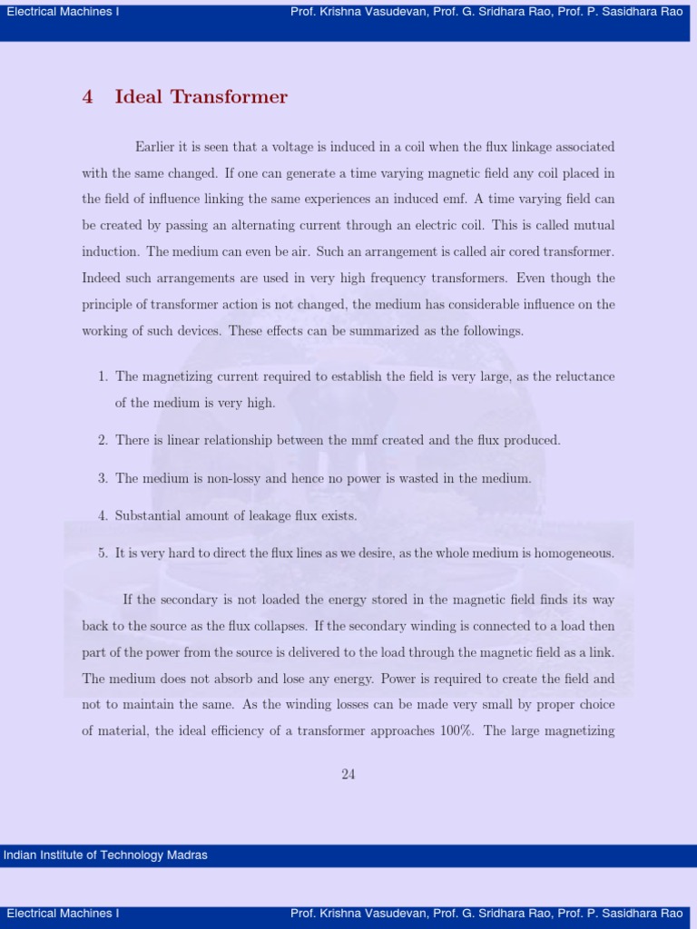 Ideal Transformer Principles Explained | PDF