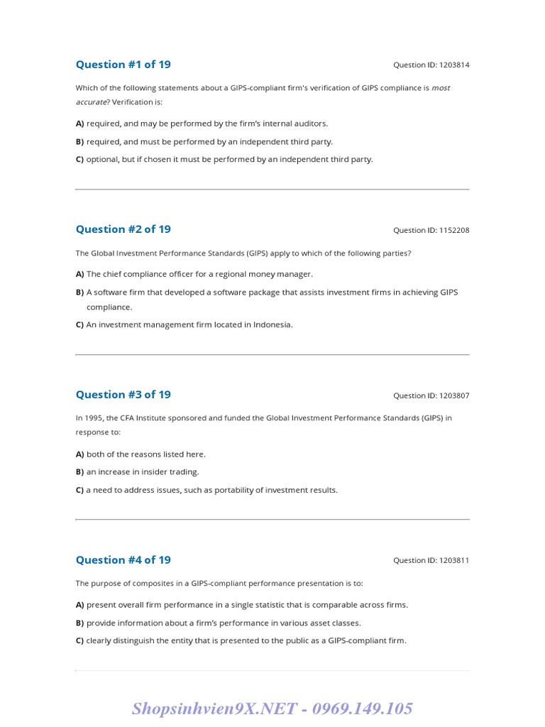 GIPS Compliance and Verification FAQs | PDF | Investment Management ...