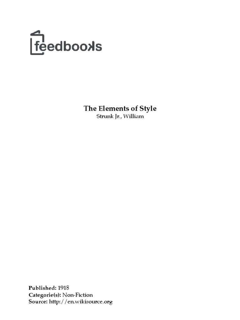 The Elements of Style: Strunk JR., William | PDF | Comma | Syntax