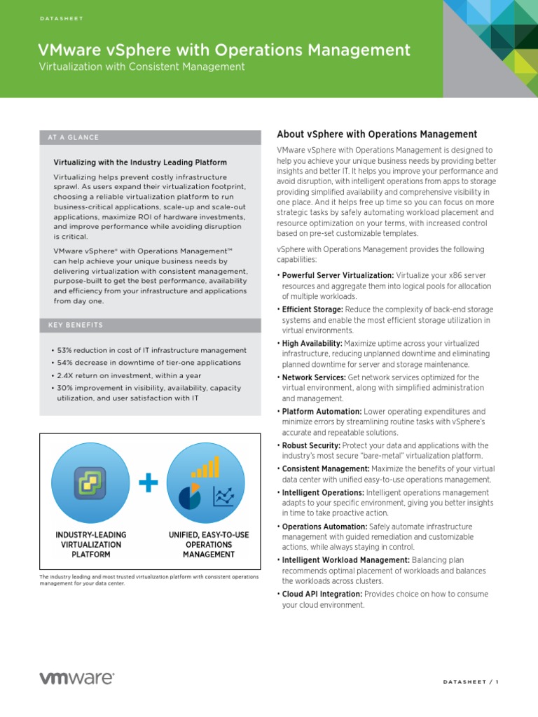 Vmware Vsphere With Operations Management | PDF