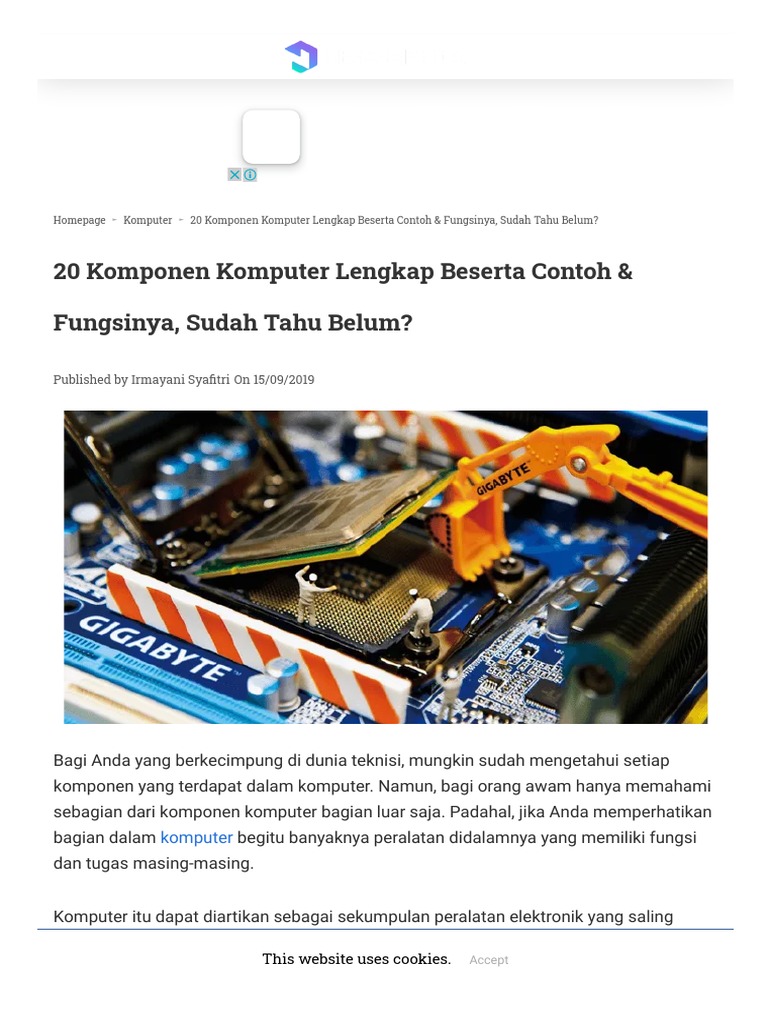 20+ Komponen Komputer Beserta Contoh & Fungsinya! (+gambar) | PDF