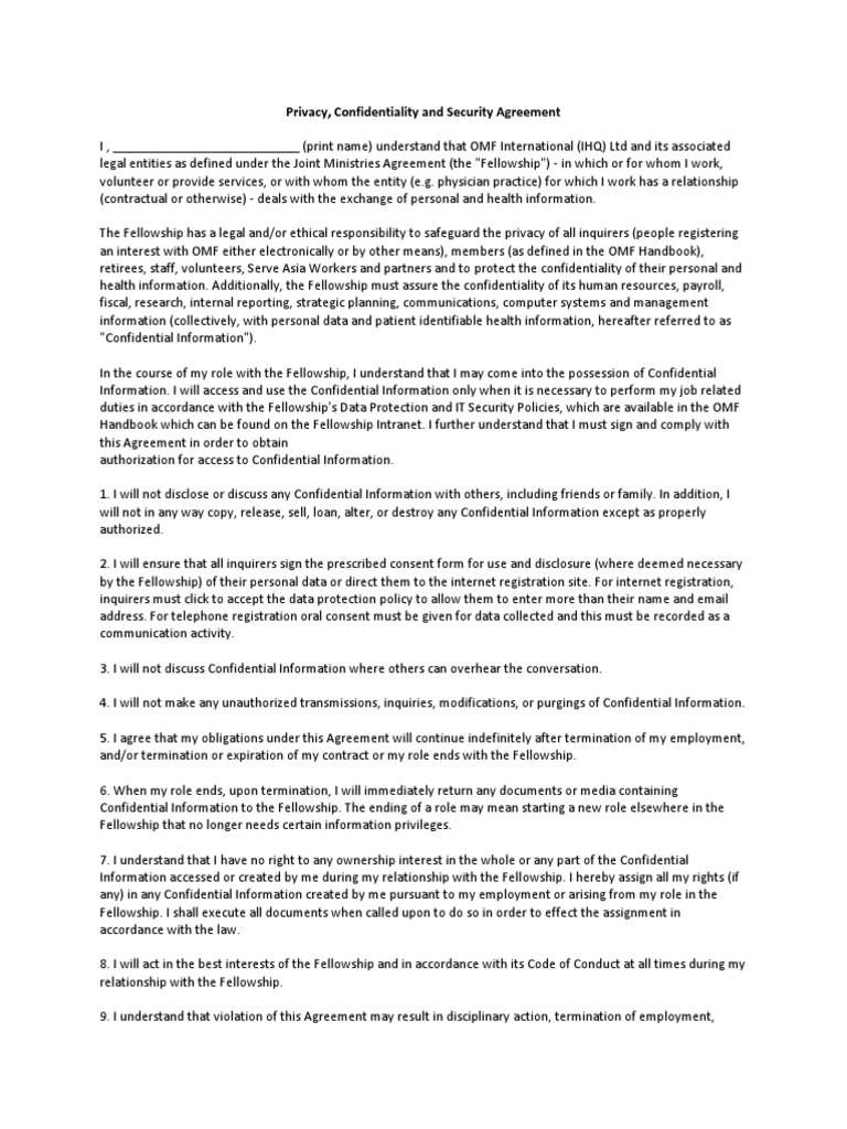 5 BA Privacy Agreement | PDF | Confidentiality | Health Informatics