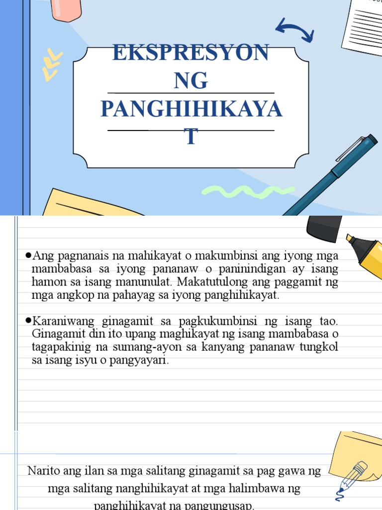 Ekspresyon NG Panghihikayat | PDF